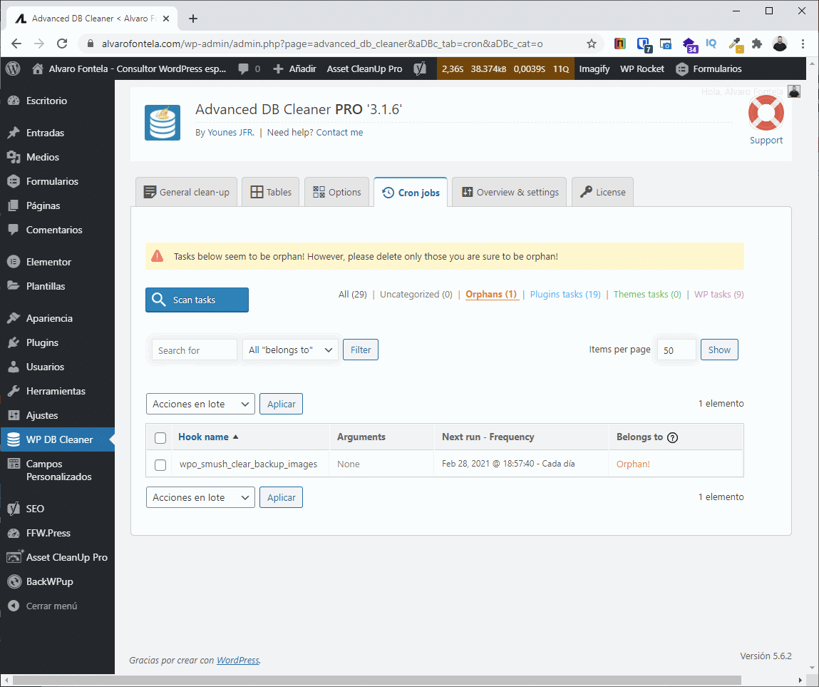 Limpiar la base de datos de WordPress con Advanced DB Cleaner