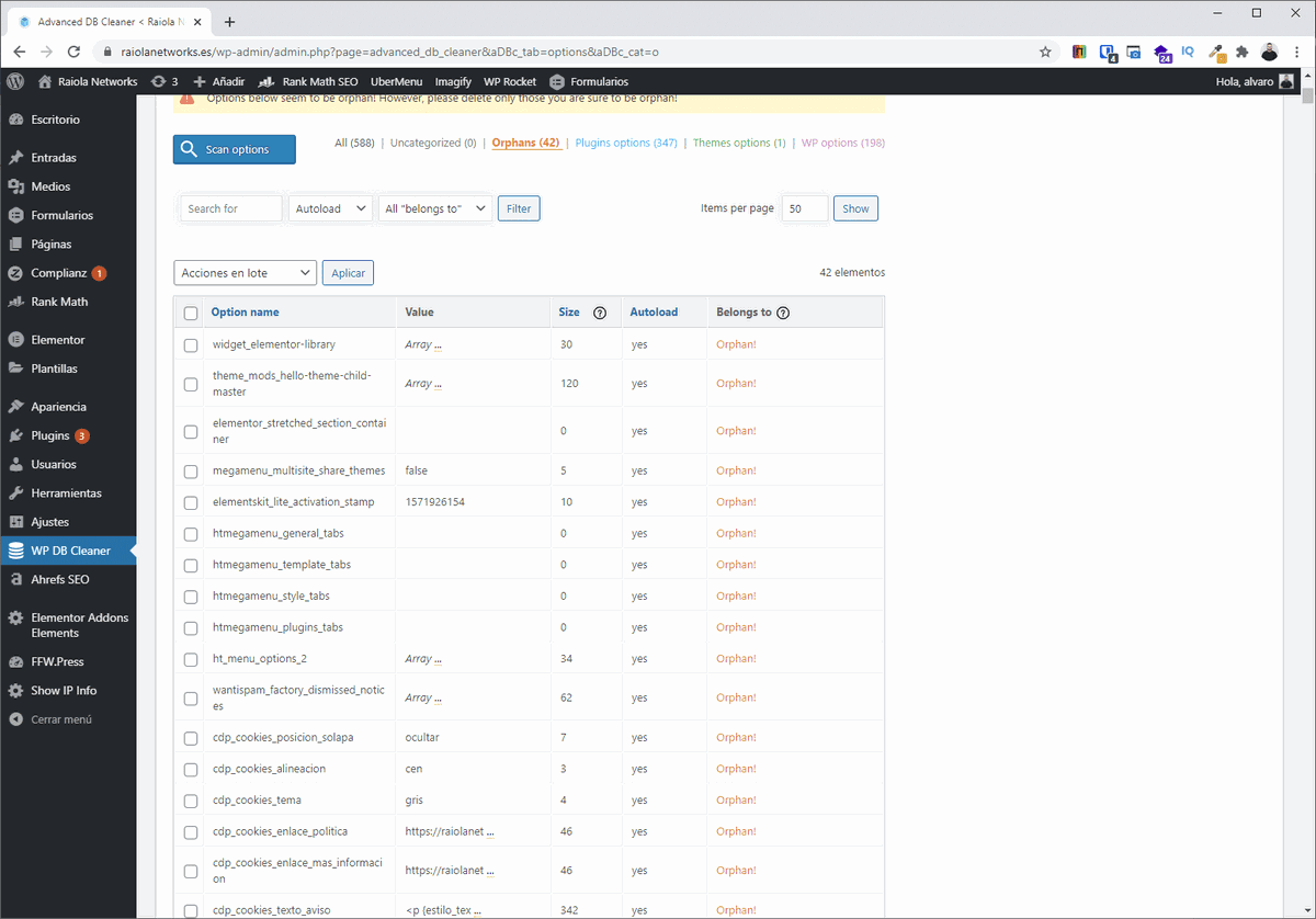 Limpiar la base de datos de WordPress con Advanced DB Cleaner