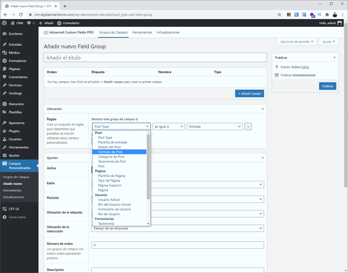 Acf Custom Fields Custom Posts Y Custom Taxonomies En Wordpress