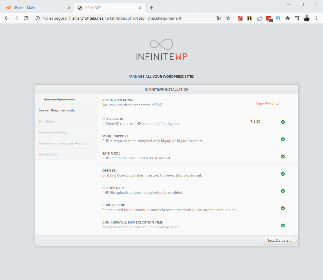InfiniteWP - Gestión centralizada y mantenimiento WordPress