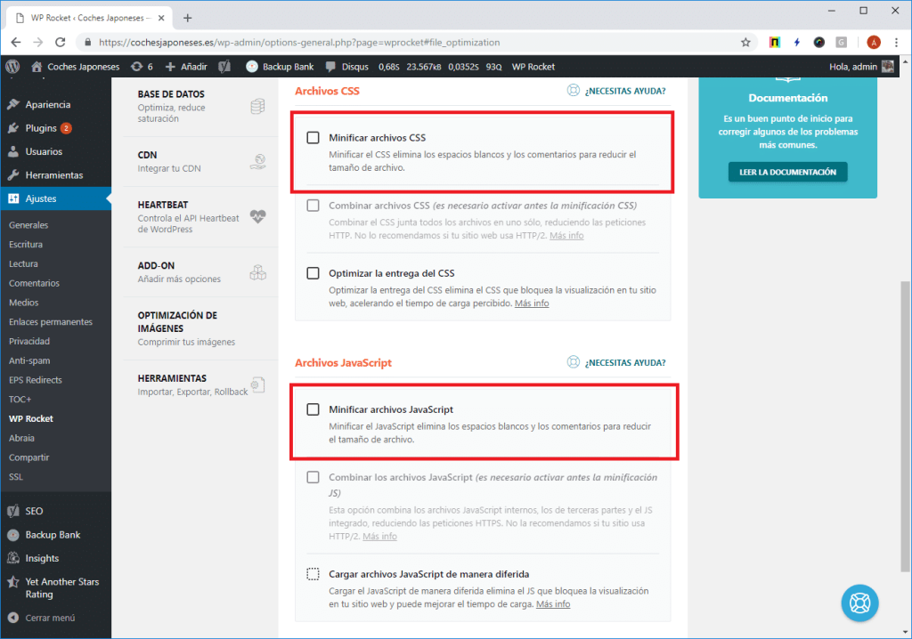 Como Optimizar la carga de JavaScript y CSS en WordPress